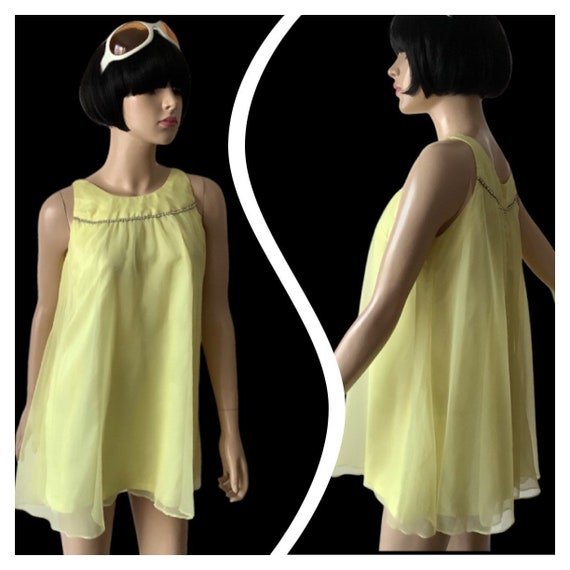 1960s Babydoll mod mini Dress yellow - Gem