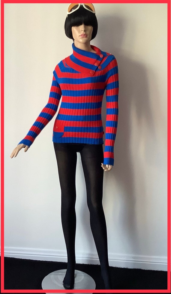 1960s Mod stripe style Miss 60s Top jumper EDiE Sedgw… - Gem
