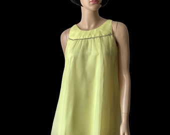 Caryatid Vintage MOD Yellow Babydoll Vintage 60s Mini Dress With ...