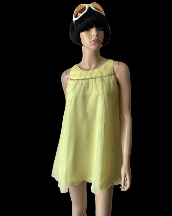 1960s Babydoll mod mini Dress yellow - Gem