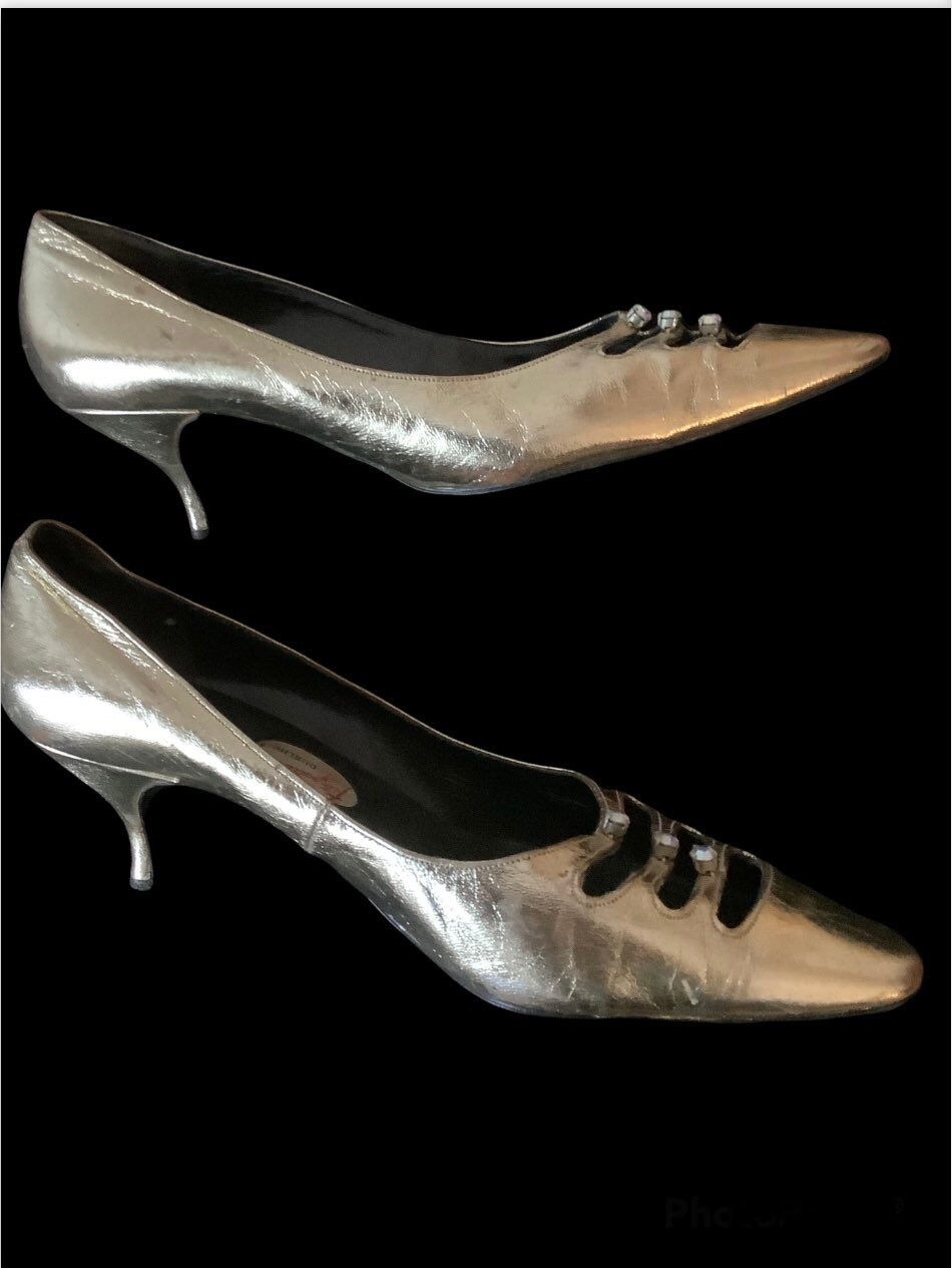 1960s Mod Gold Spindle Heel Shoes . - Etsy