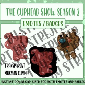 The Cuphead Show Season 2- 10 Emotes Badges for Twitch! - Etsy