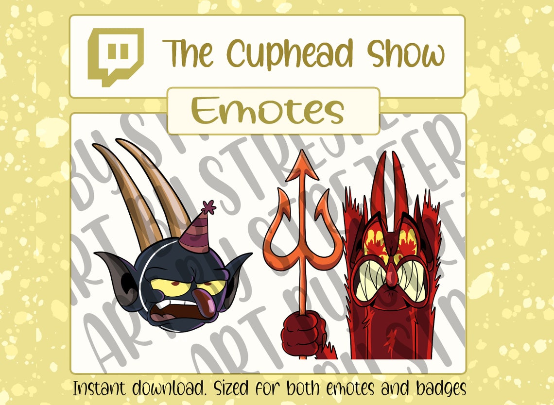 The Cuphead Show - 14 Emotes Badges for Twitch! - Etsy