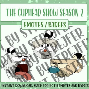 The Cuphead Show Season 2- 10 Emotes Badges for Twitch! - Etsy
