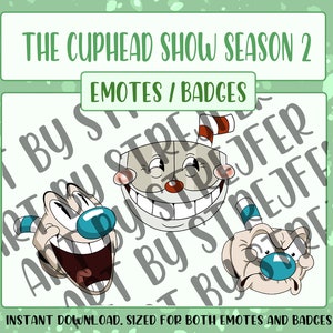 The Cuphead Show Season 2- 10 Emotes Badges for Twitch! - Etsy