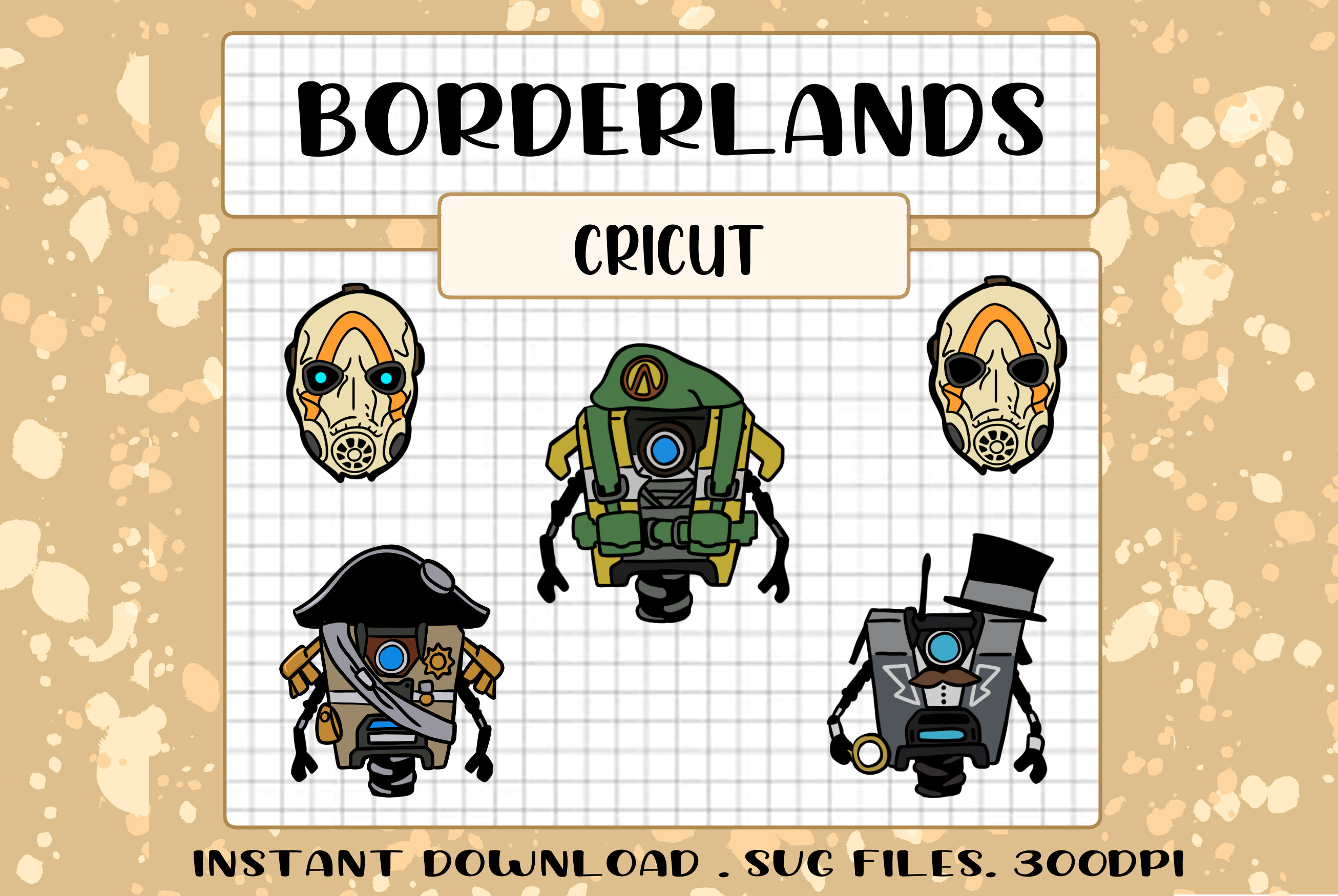 Borderlands Mask and Claptrap for Cricut Svg Files Bundle - Etsy