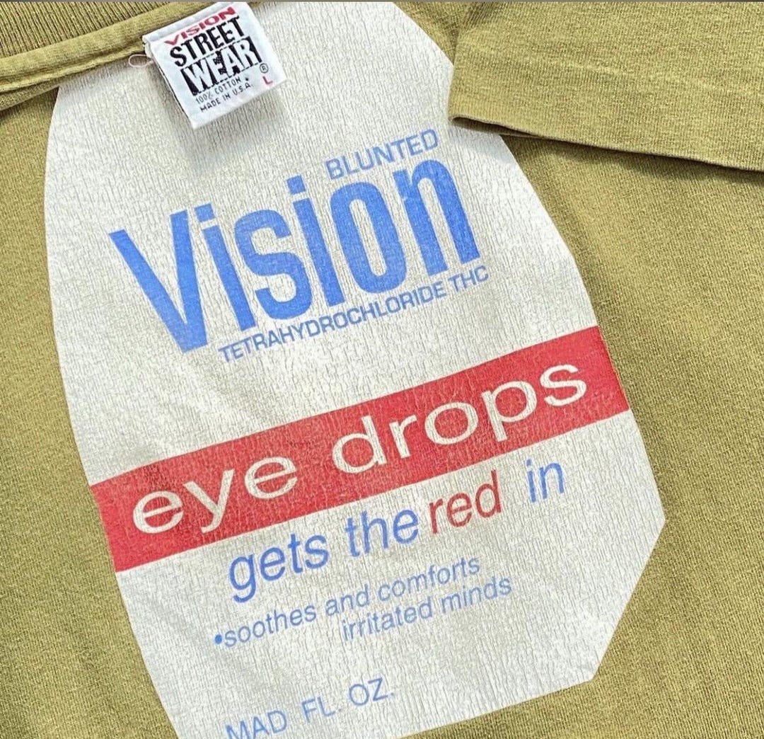 Vintage 90s Vision Street Wear Eye Drop Skate Tee - Etsy