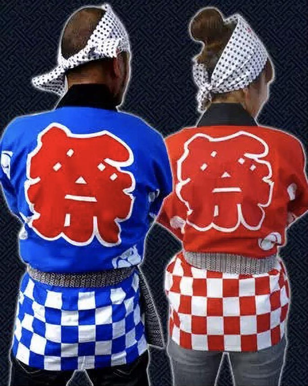 Traditional Japanese Festival Happi Coat - Omatsuri Kimono Jacket - Red ...