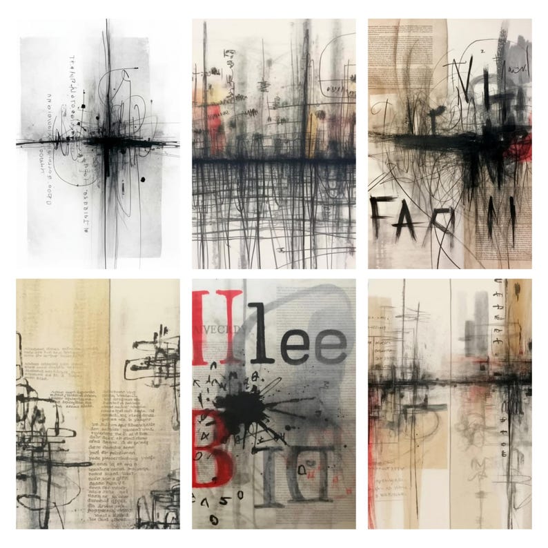 Abstract Wordless Pages, Watercolor Mosaic Printable Paper, Junk ...