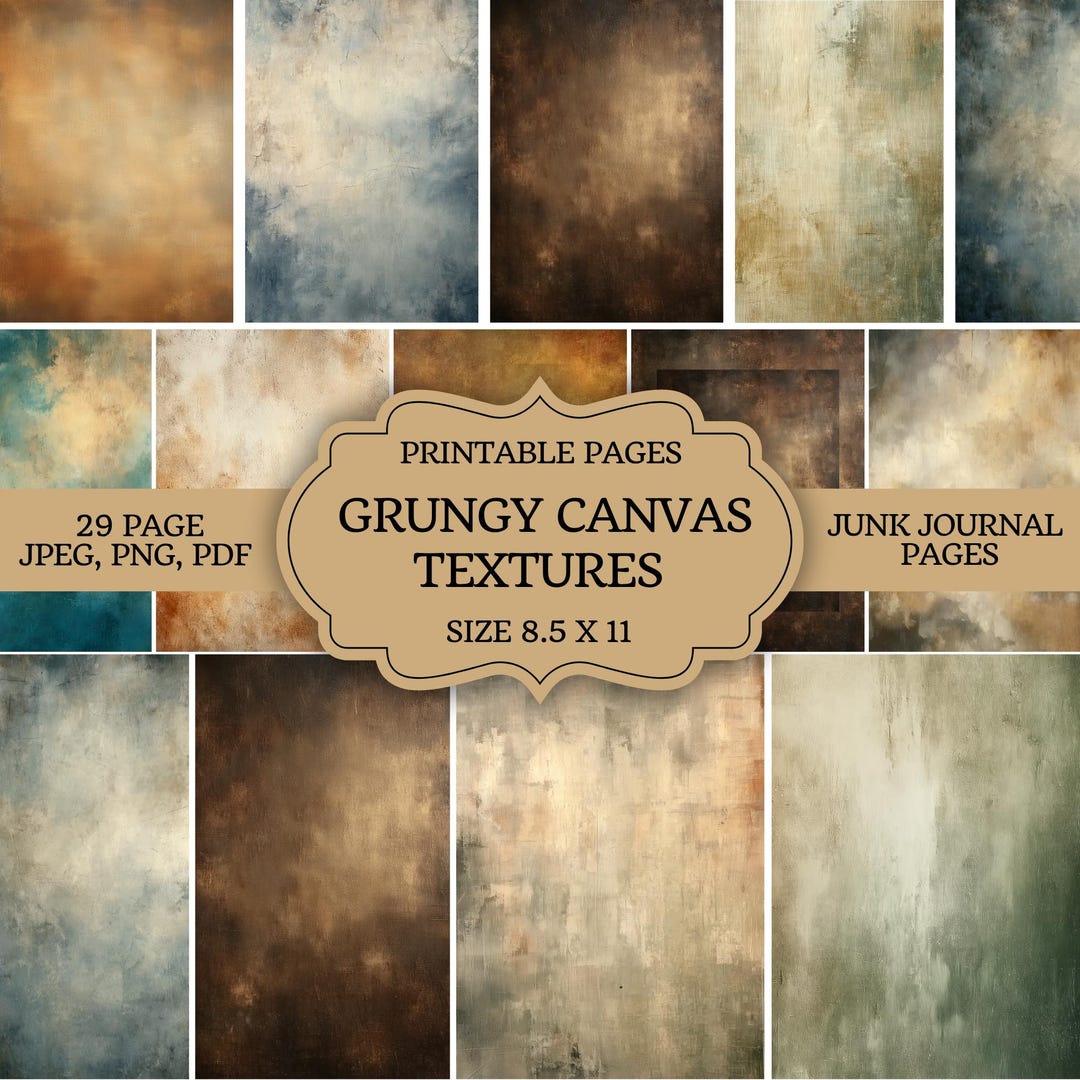 Grungy Canvas Textures Bundle Distressed Digital Papers, Vintage ...