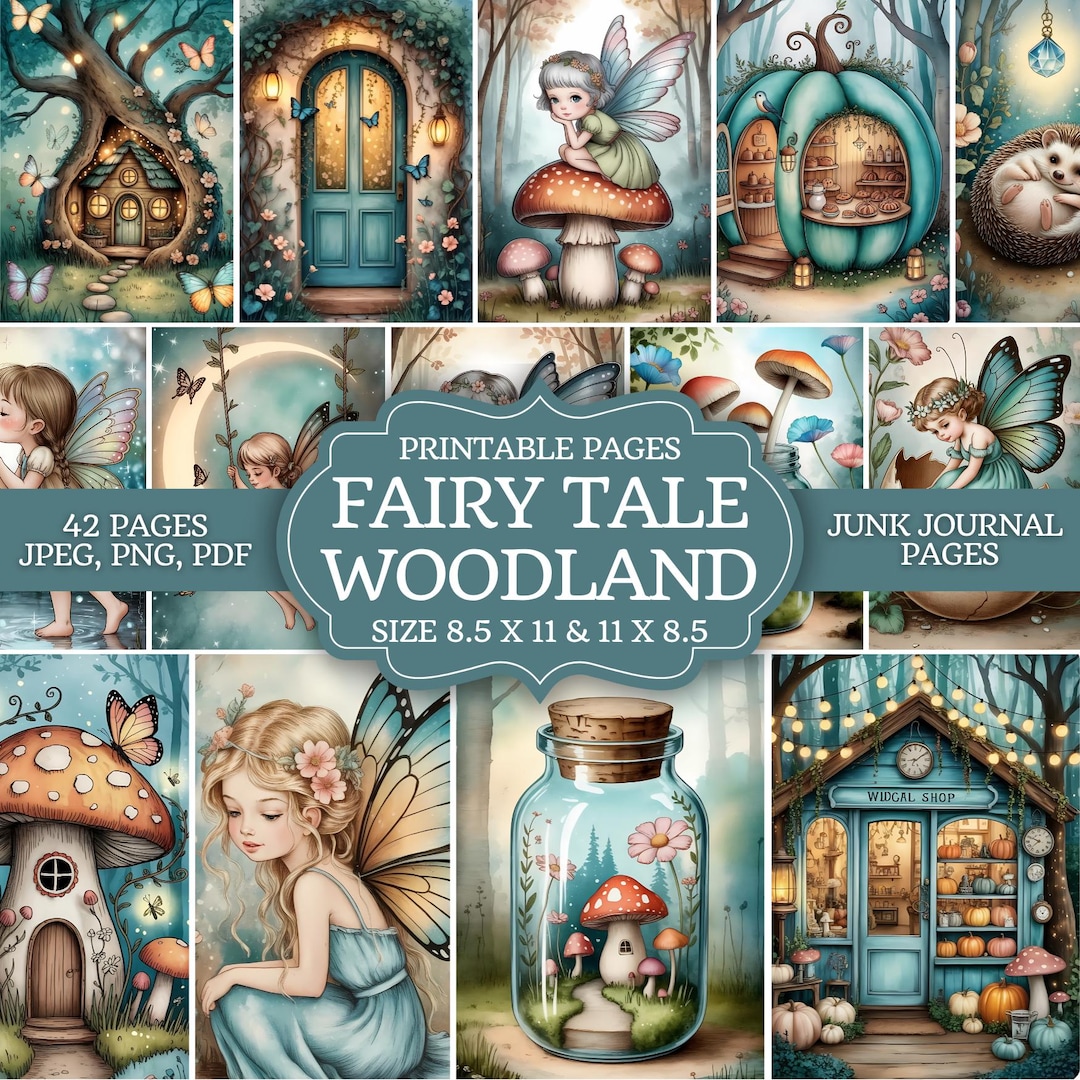 Fairy Tale Junk Journal Kit – Enchanted Forest Pages, Printable ...