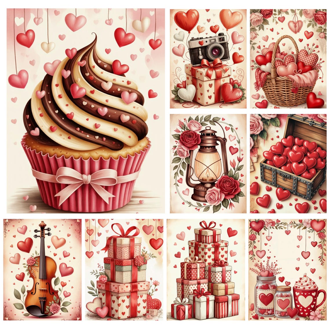 Valentine's Day Junk Journal Kit | Printable Love Pages, Romantic ...