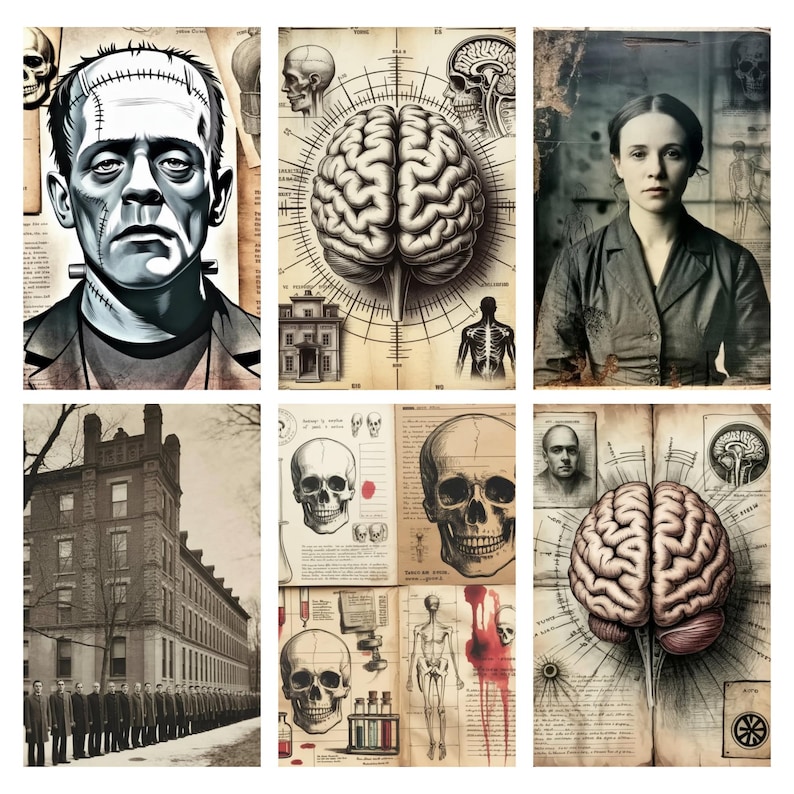 Anatomy of Madness Junk Journal Kit, Vintage Asylum Pages, Psychiatric ...
