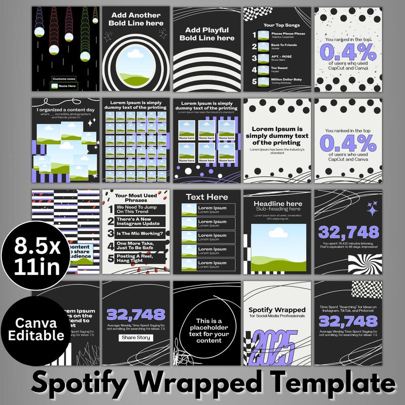 Spotify Wrap Template - Etsy UK