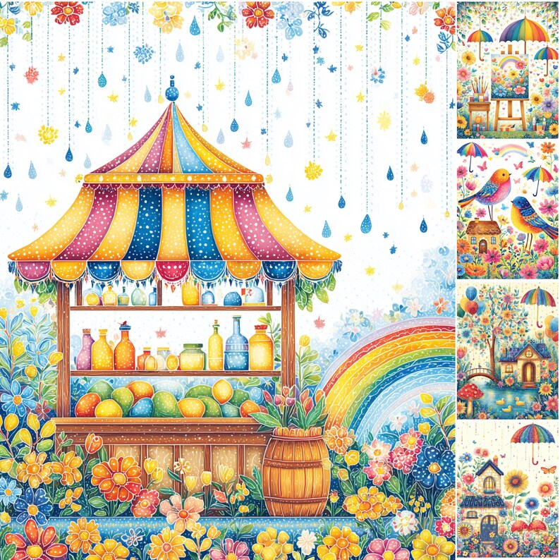 Whimsical Spring Junk Journal Pages | Cottagecore Rainbow Printables ...
