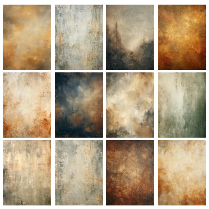 Grungy Canvas Textures Bundle Distressed Digital Papers, Vintage ...
