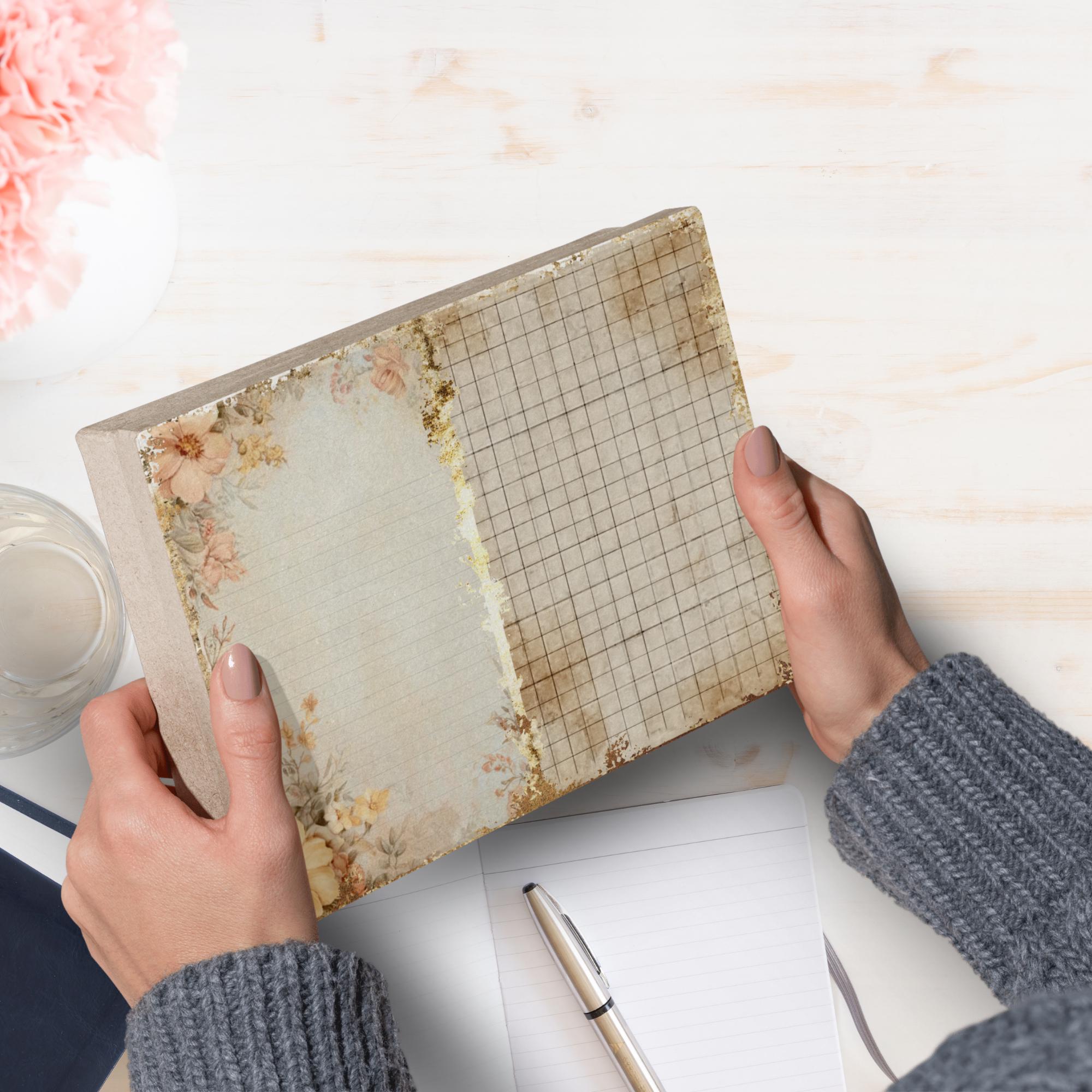 Blank Notebook Paper Junk Journal Kit Digital |vintage Aged Writing ...