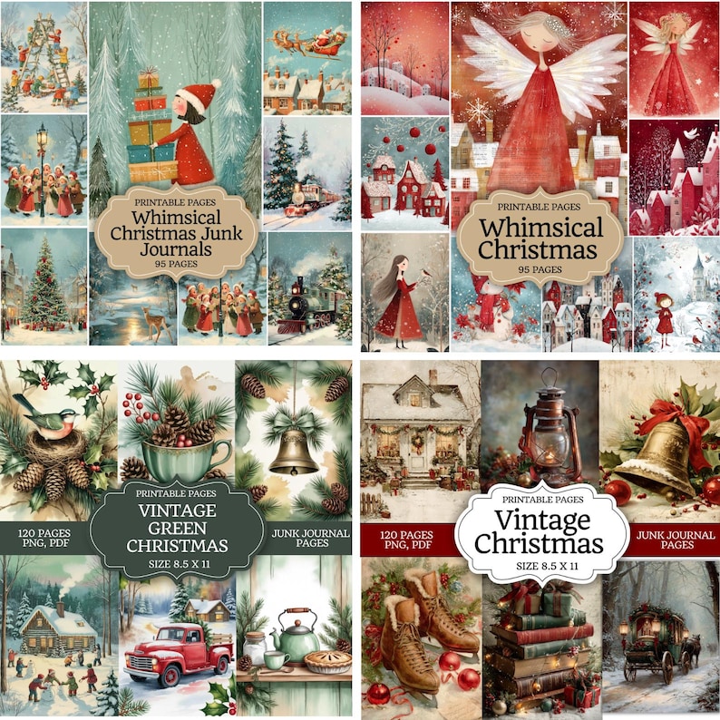 Christmas Mega Bundle: 3600+ Junk Journal Printable Kits, Vintage ...