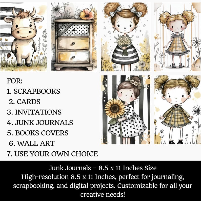 Whimsical Girls Junk Journal Kit, Printable Ephemera, Dollhouse Dreams ...