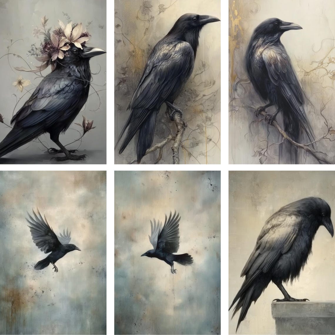 Gothic Crow Junk Journal Kit Raven & Witchcraft Printable Pages, Dark ...