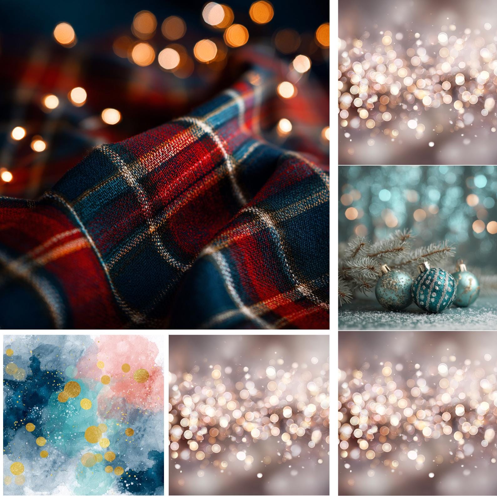 295+ Christmas Bokeh Digital Backdrop, Holiday Photo Background ...