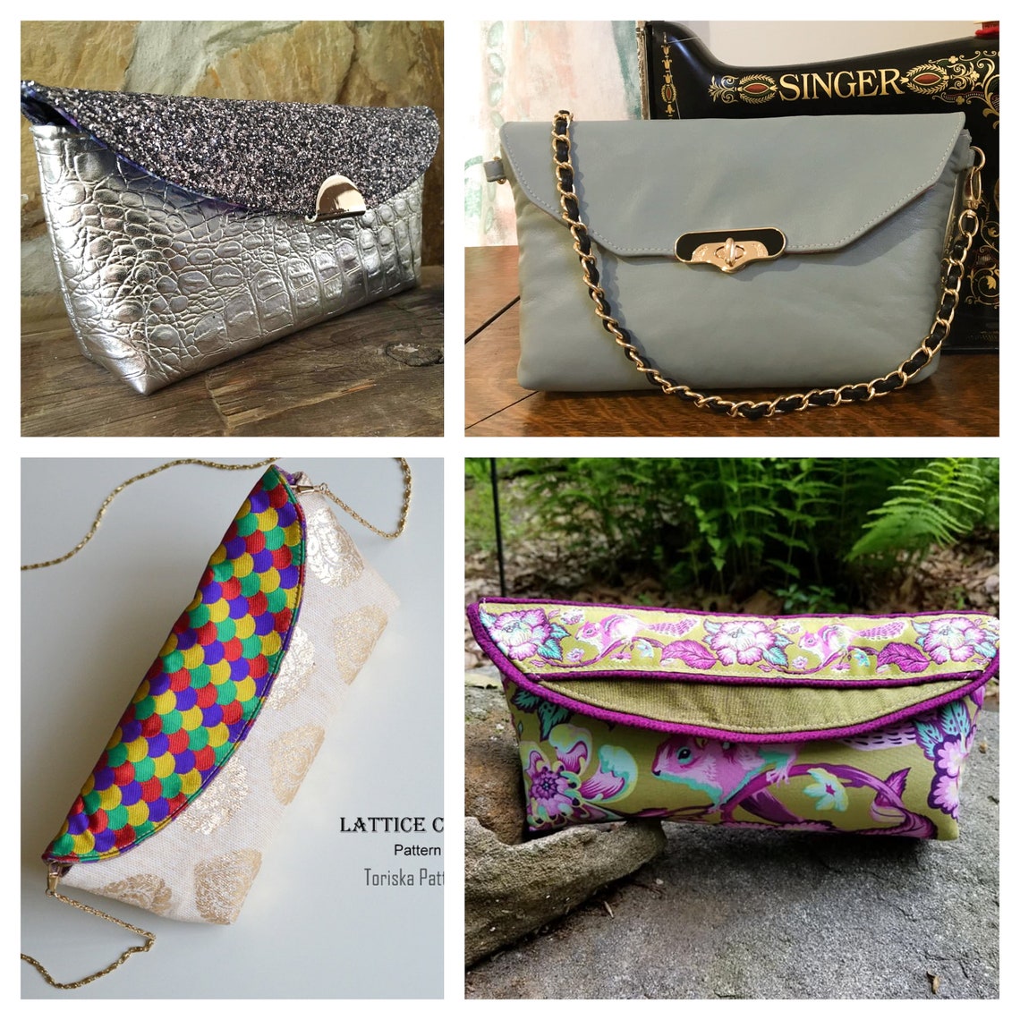 Woven Flap Clutch Bag, Easy Clutch Purse PDF Sewing Pattern, Projector ...
