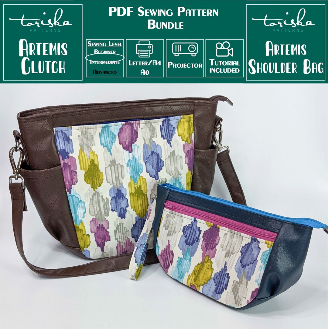 Artemis Clutch and Shoulder Bag Pattern Bundle (PDF Pattern) - Etsy