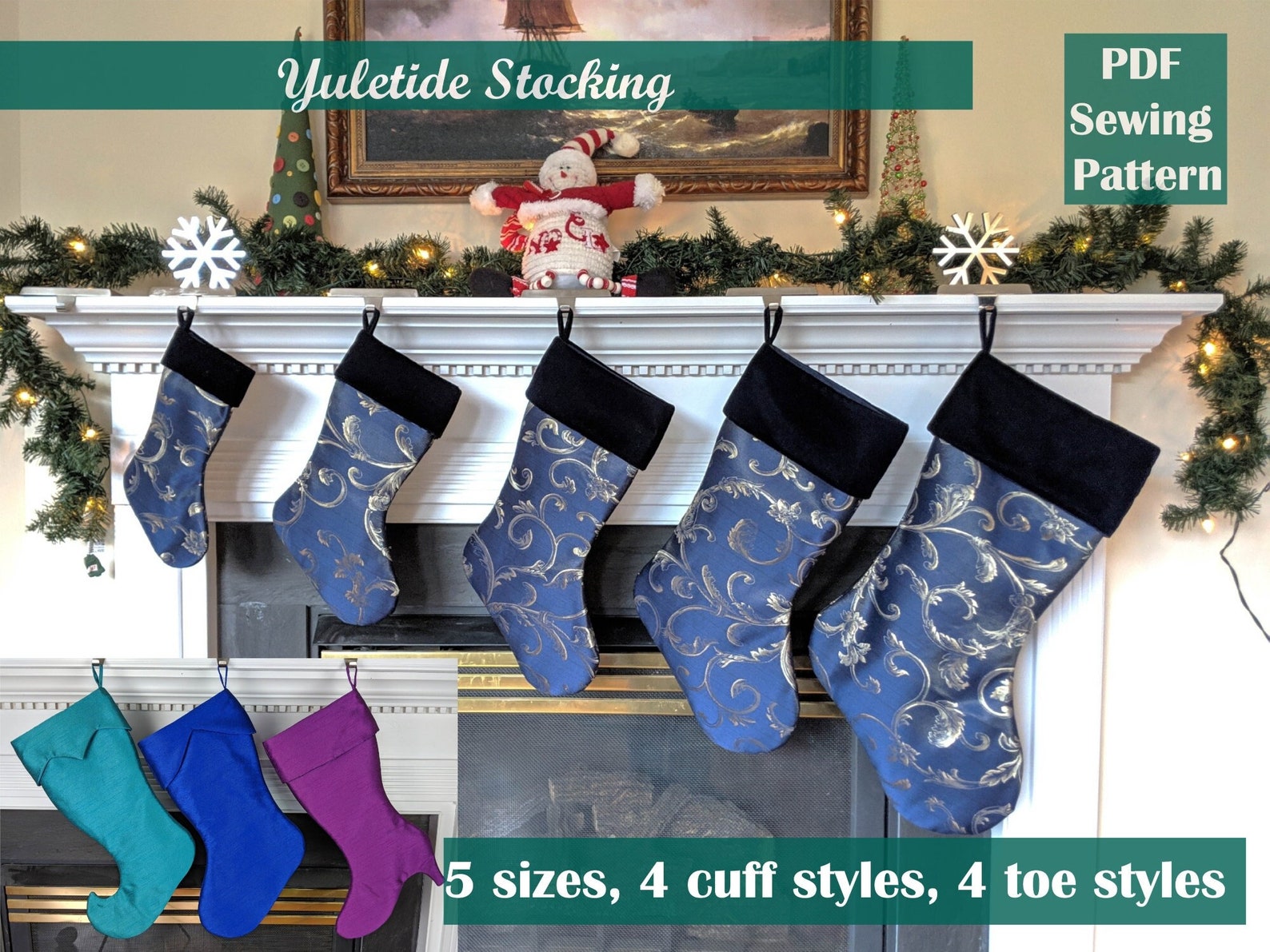 Christmas Stocking PDF Sewing Pattern Yuletide Stocking by | Etsy