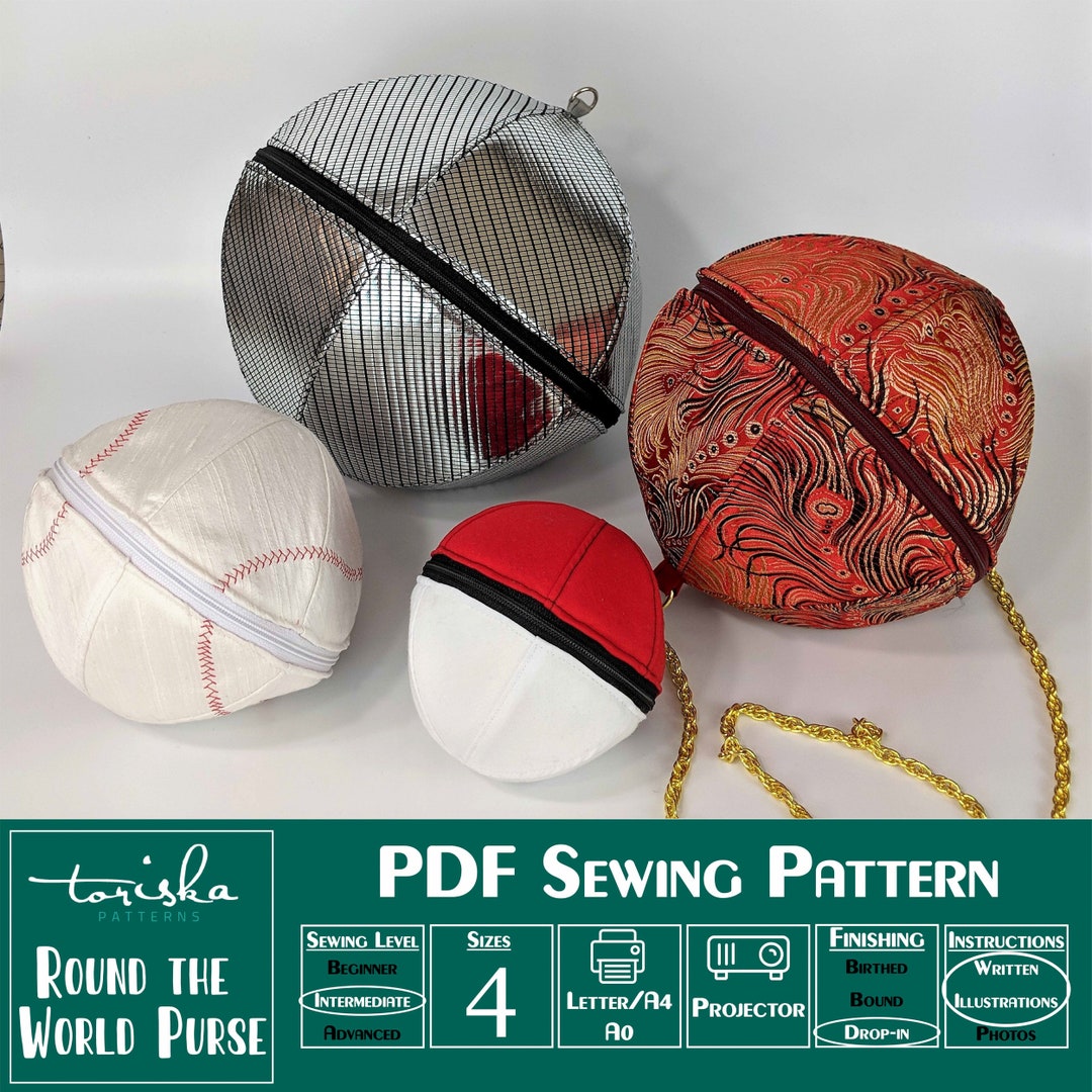 Sphere Bag PDF Sewing Pattern: 3D Ball Purse (A0, Projector File) - Etsy