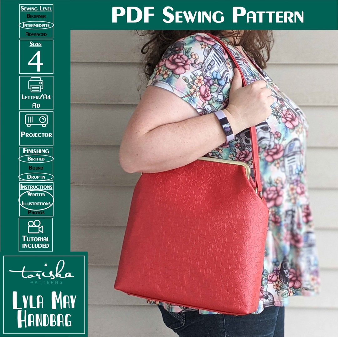 Frame Handbag PDF Sewing Pattern, Vintage Style Shoulder Bag, Crossbody ...
