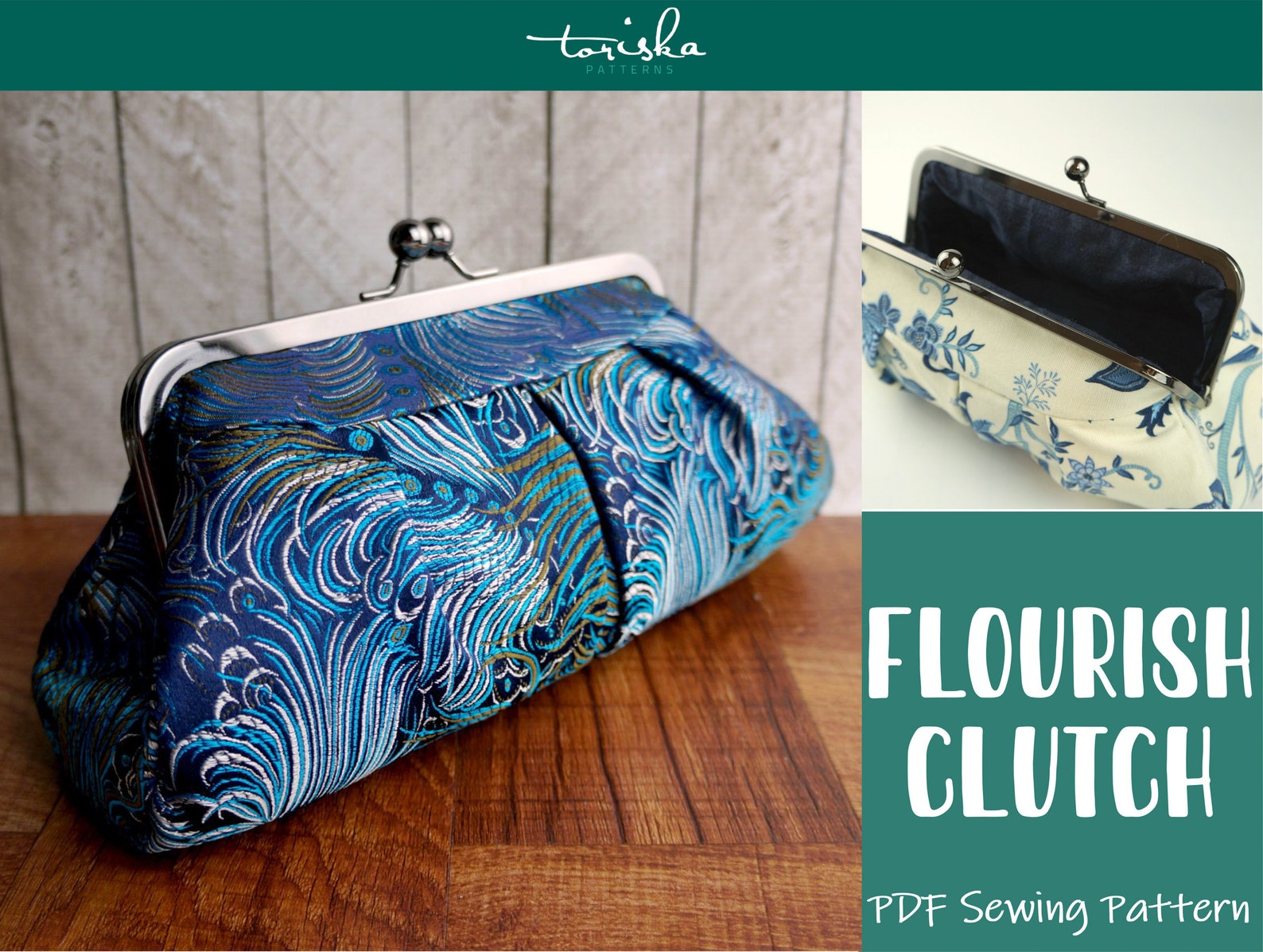 Rectangle Frame Bag PDF Sewing Pattern Digital Clutch Pattern - Etsy