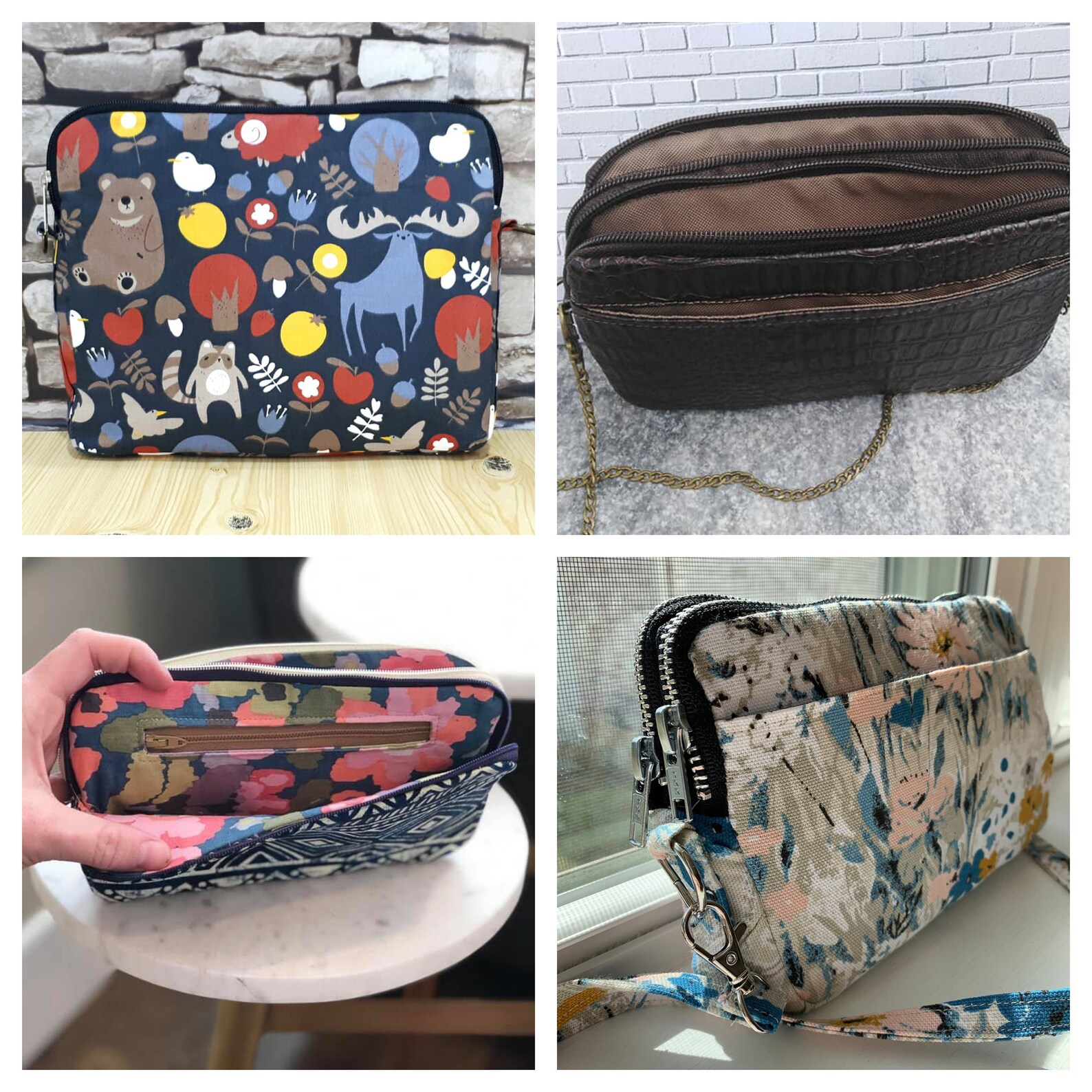 Crossbody Wallet Double Zipper Wallet PDF Sewing Pattern - Etsy