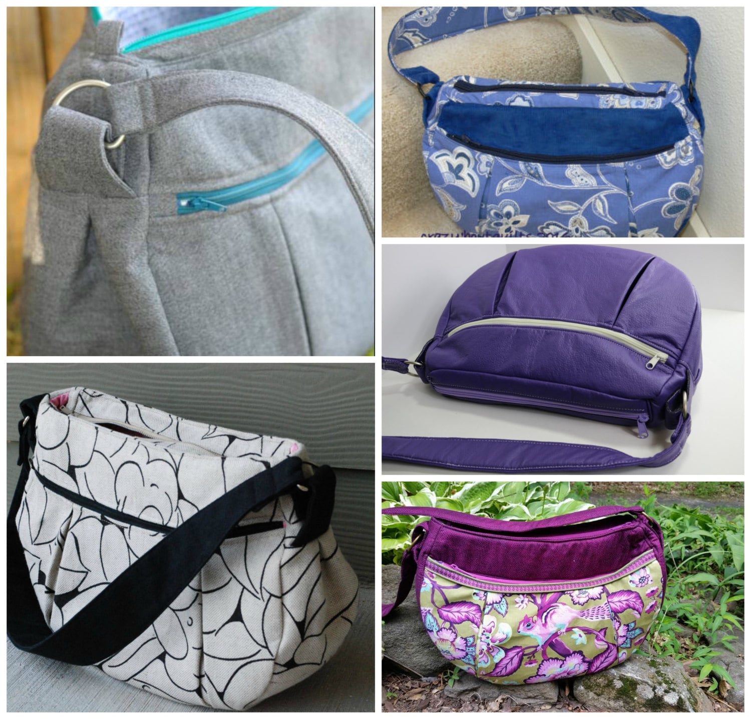 Hobo Bag PDF Sewing Pattern Slouchy Shoulder Bag With Zipper - Etsy