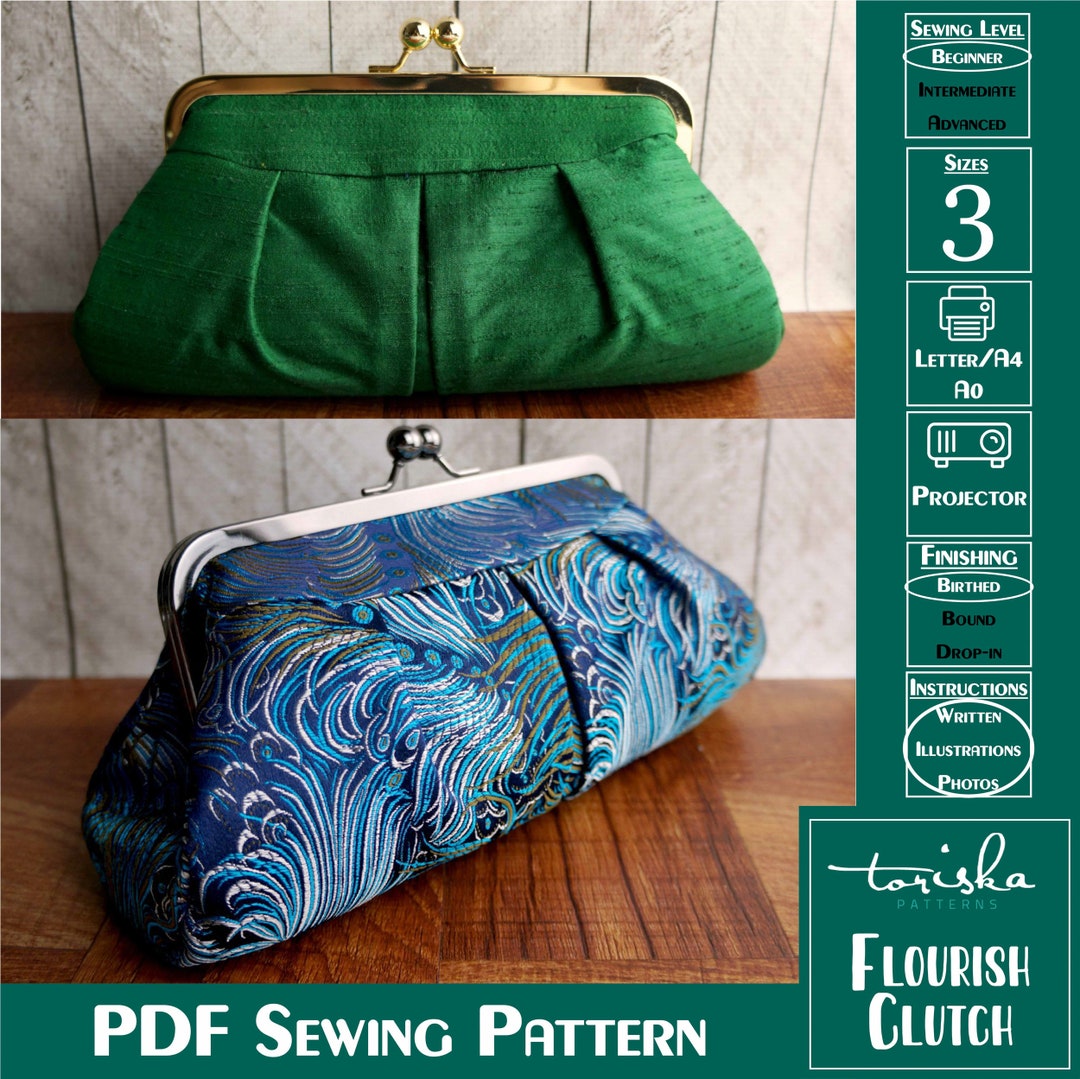 Rectangle Frame Bag PDF Sewing Pattern, Digital Clutch Pattern ...