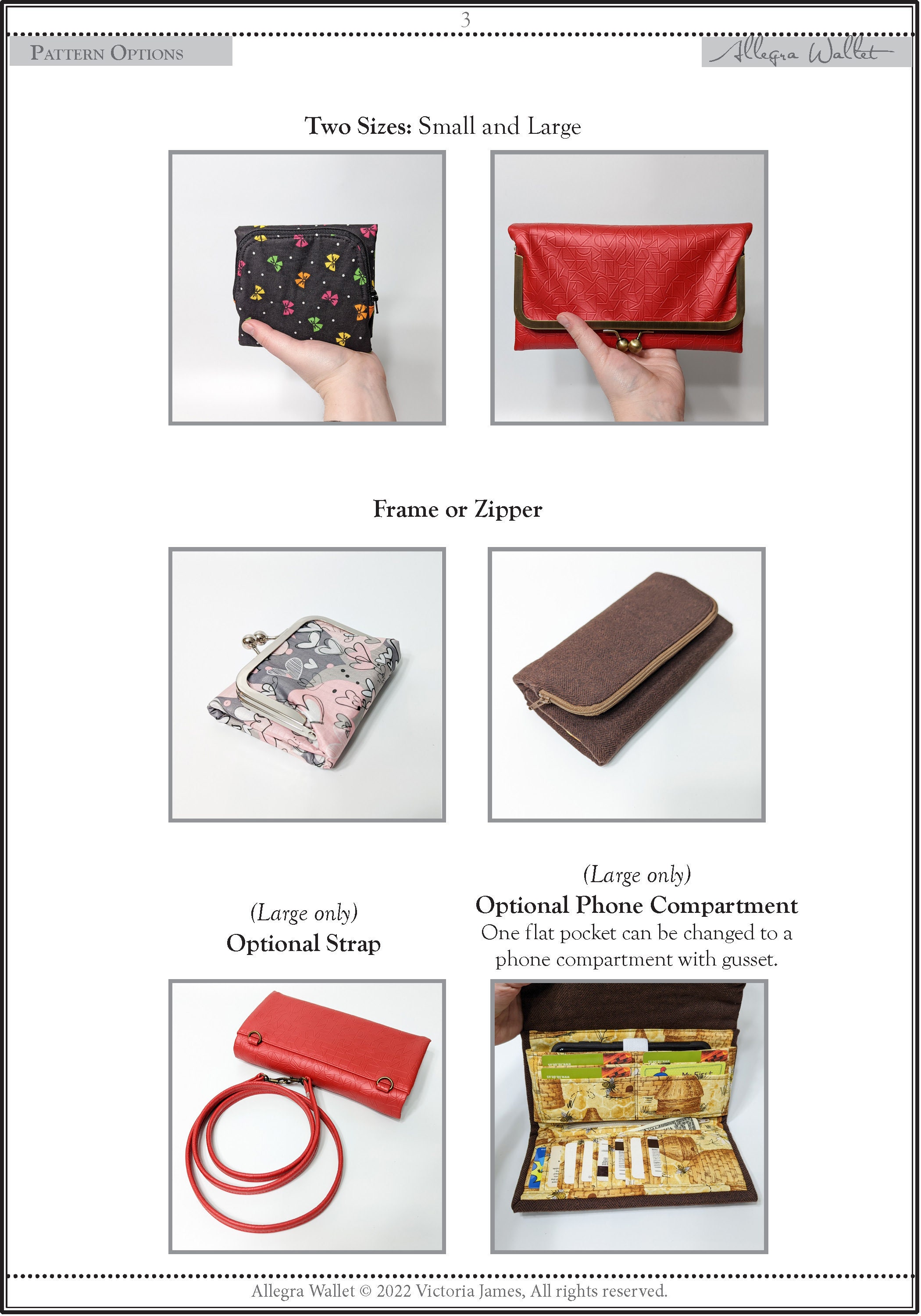 Frame Wallet PDF Sewing Pattern Crossbody Wallet Pattern | Etsy