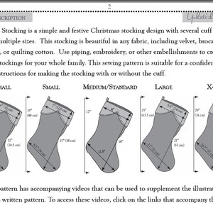 Christmas Stocking PDF Sewing Pattern, Xsmall, Small, Large, Xlarge - Etsy