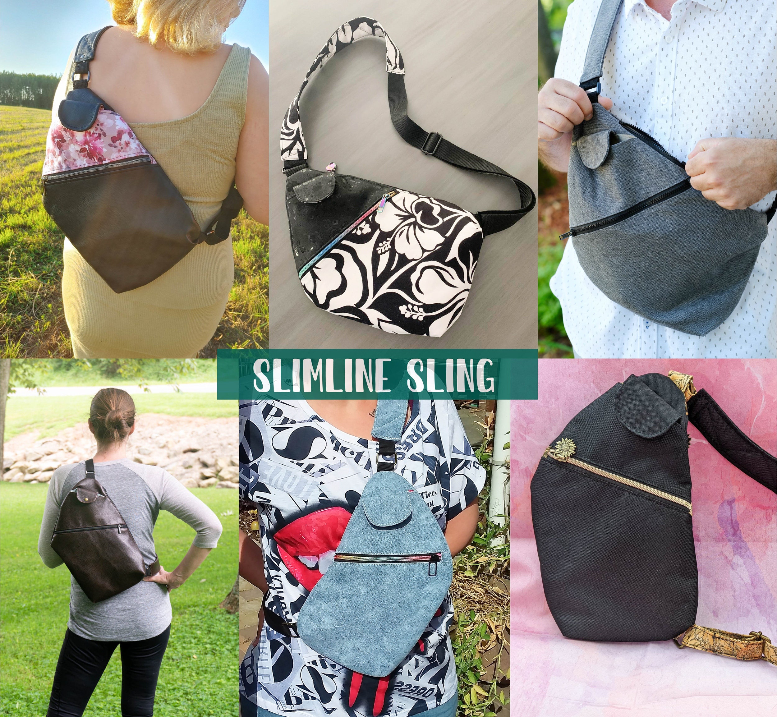 Unisex Sling Bag PDF Sewing Pattern, Crossbody Bag, Projector and A0 ...
