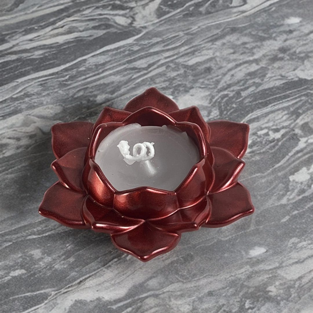 "lotus Flower Open" Candle - Fire Engine Red - Etsy