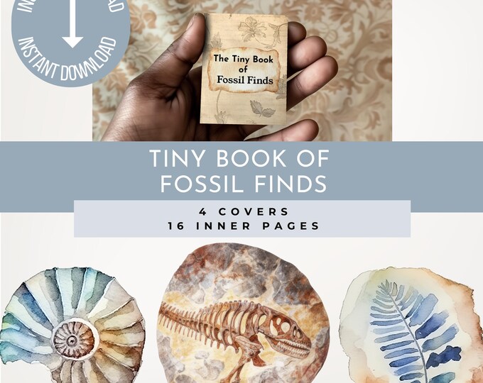 Fossils Fun Facts Mini Book Kit, Learn About Fossils, Tiny Book of ...