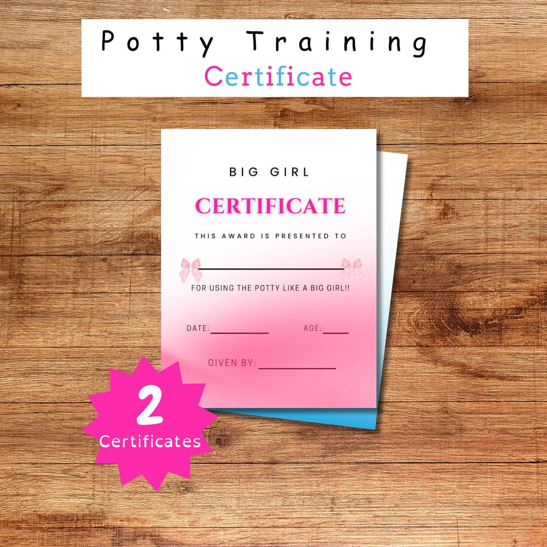 Potty Training Certificates - Etsy