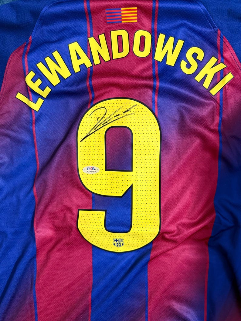 Robert Lewandowski PSA/DNA Signed Autographed Barcelona Jersey COA - Etsy