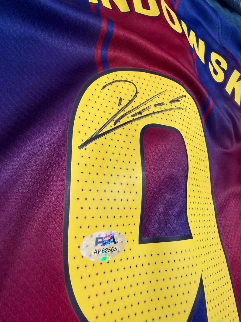 Robert Lewandowski PSA/DNA Signed Autographed Barcelona Jersey COA - Etsy