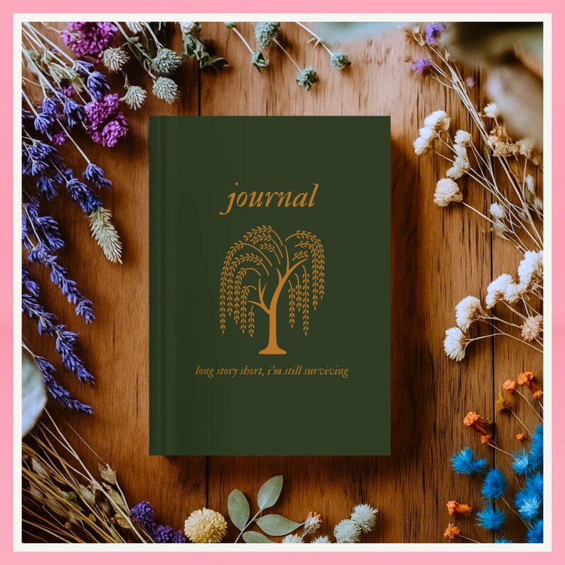 Green Willow Tree Journal - Inspirational Hardcover Notebook, Cozy ...