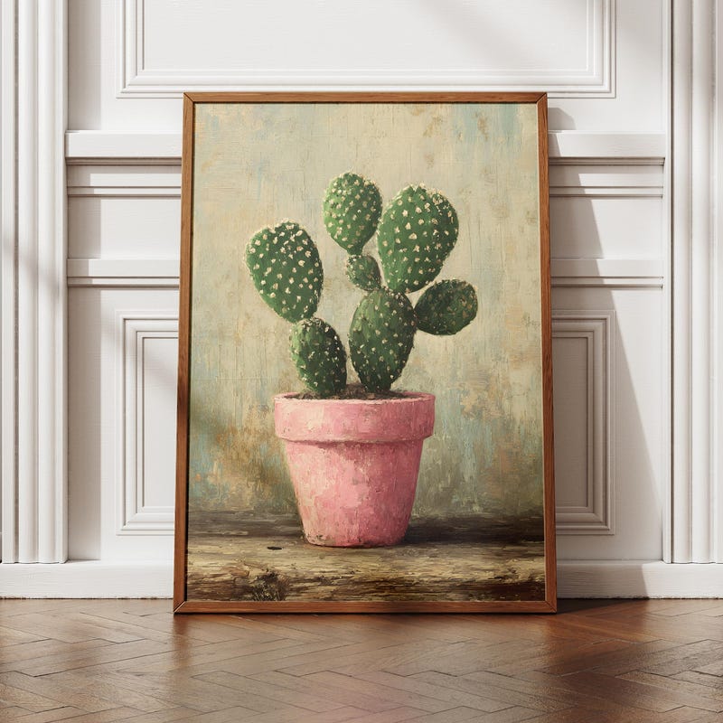 Cactus Flower Oil Painting - Etsy