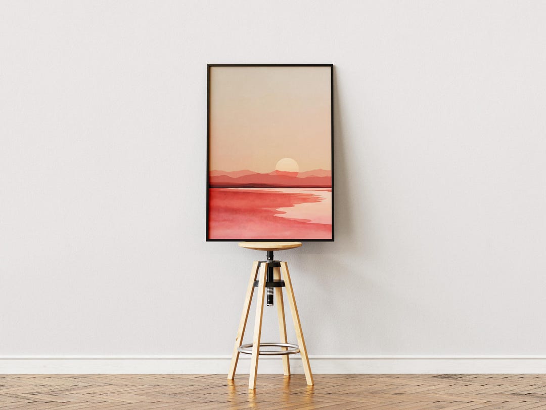 Minimalist Abstract Sunset Landscape Digital Art Print - Etsy