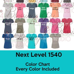 Next Level 1540 Color Chart Women's Ideal V Color Guideevery Color ...