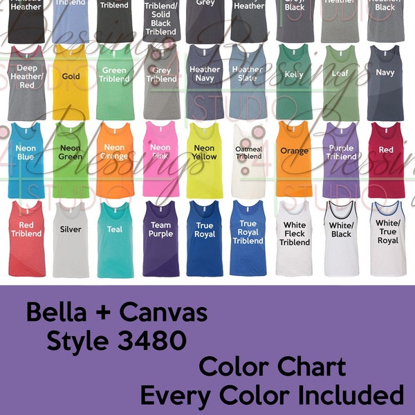 Sublimation Color Chart - Etsy