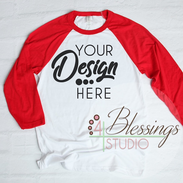 Red and White Raglan Shirt - Etsy