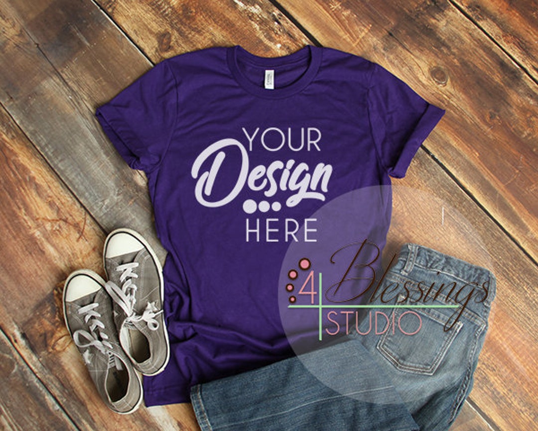 Team Purple Bella Canvas Mockup Tshirt Mockup 3001 Unisex Team Purple ...