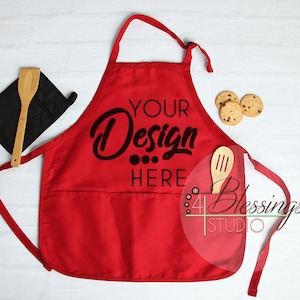 Apron Mockup, Blank Apron Template, Red Apron Mock Up, Chef Mockup ...